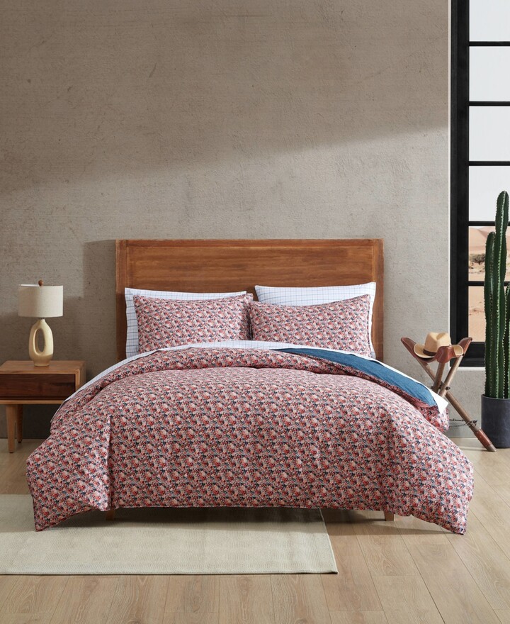 Wrangler Prairie Floral Cotton Reversible 3 Piece Comforter Set, Full ...
