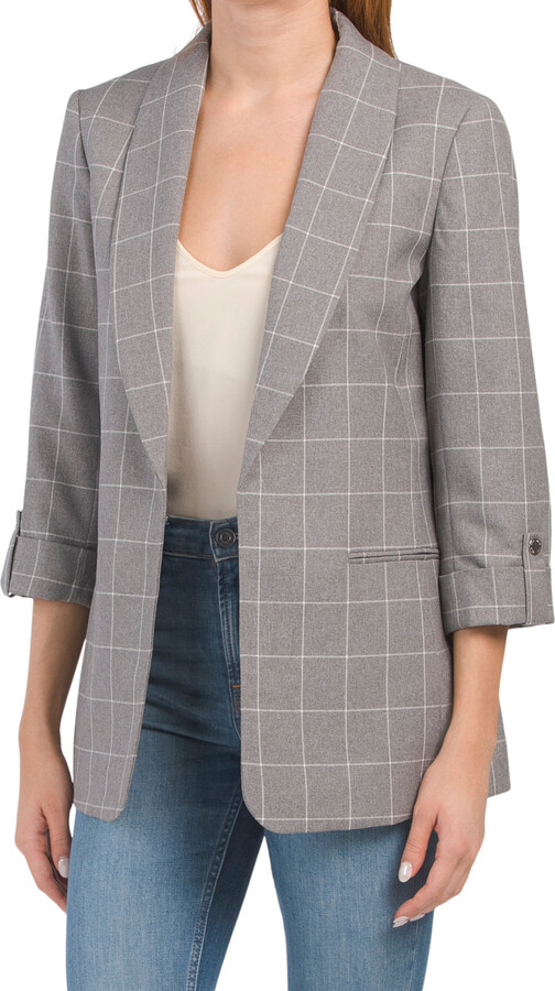 Anne Klein Windowpane Blazer - ShopStyle