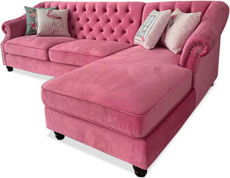 Prime Electrons 3 - Piece Pink L shape flannelette Sectional sofa - ShopStyle
