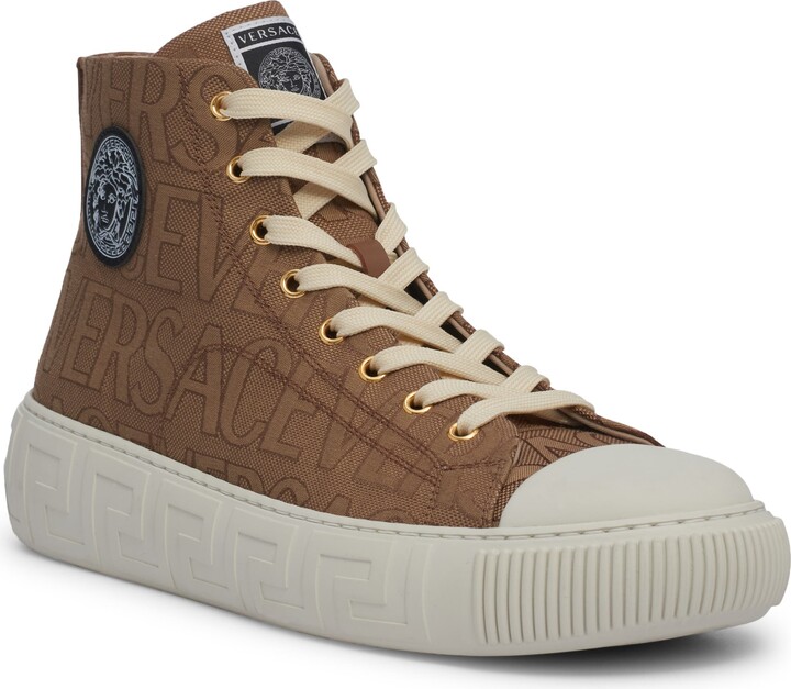 Versace Greca Logo Jacquard High Top Sneaker - ShopStyle