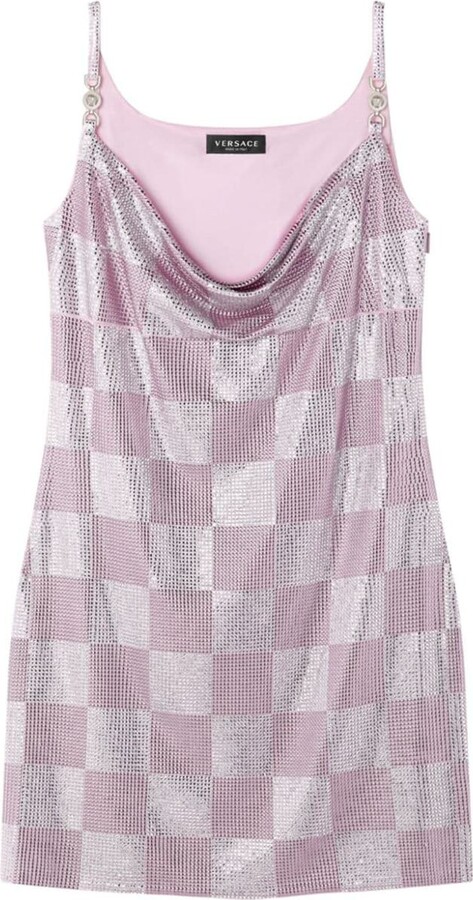 Versace Check pattern dress - ShopStyle