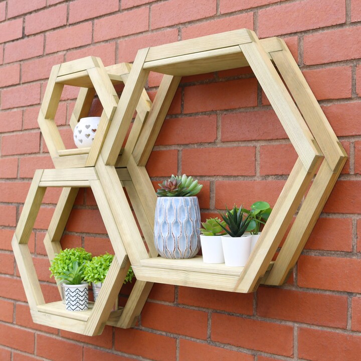 Zest Set of 3 Honeycomb Shelves Natural - ShopStyle Outdoor Furniture