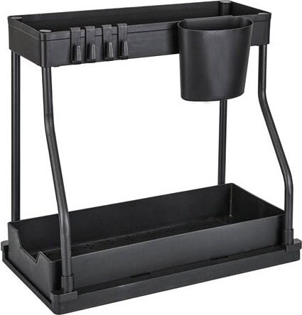 Fresh Fab Finds 2 Pack 2-Tier Under Sink Organizer L-Shape Sliding ...