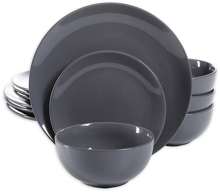 Simply Essential Coupe 12-Piece Dinnerware Set In Grey - ShopStyle