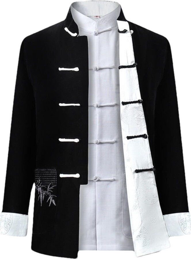 ZMIN Chinese Style Double-Faced Tang Suit Men's Embroidered Hanfu Top ...