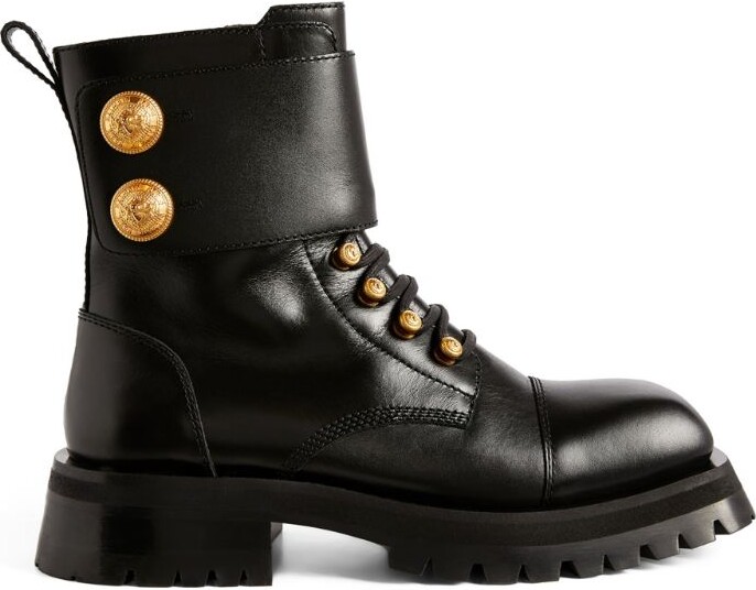 Balmain Leather Ranger Boots - ShopStyle