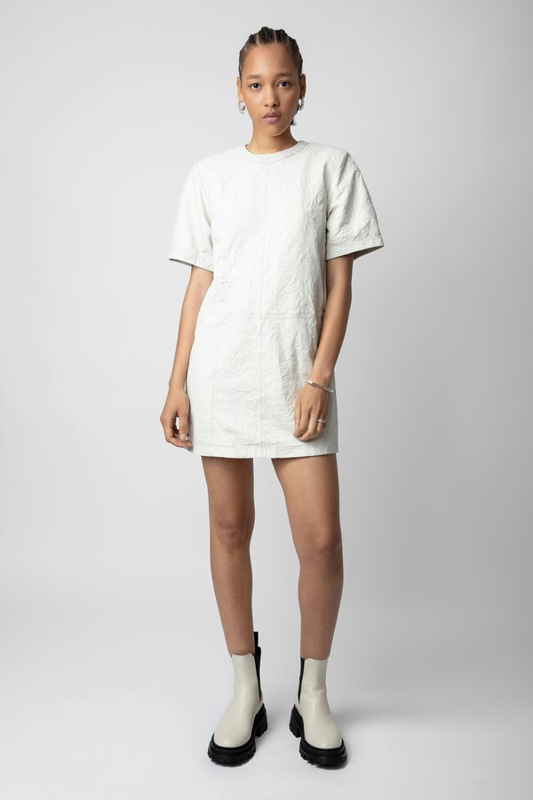 Zadig & Voltaire Riddy Crinkled Leather Dress - ShopStyle