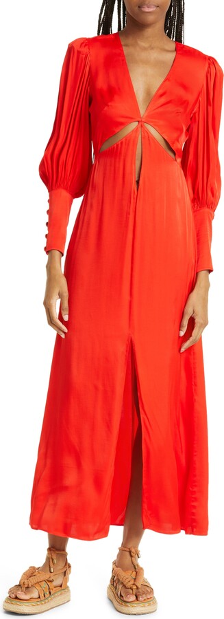 Farm Rio Cutout Long Sleeve Maxi Dress - ShopStyle