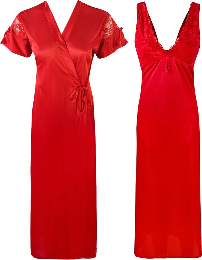 The Orange Tags Ladies Womens Silky Satin Chemise Long Nightdress ...