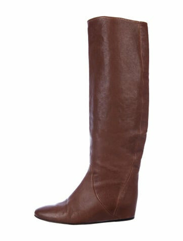 Lanvin Leather Riding Boots Brown - ShopStyle