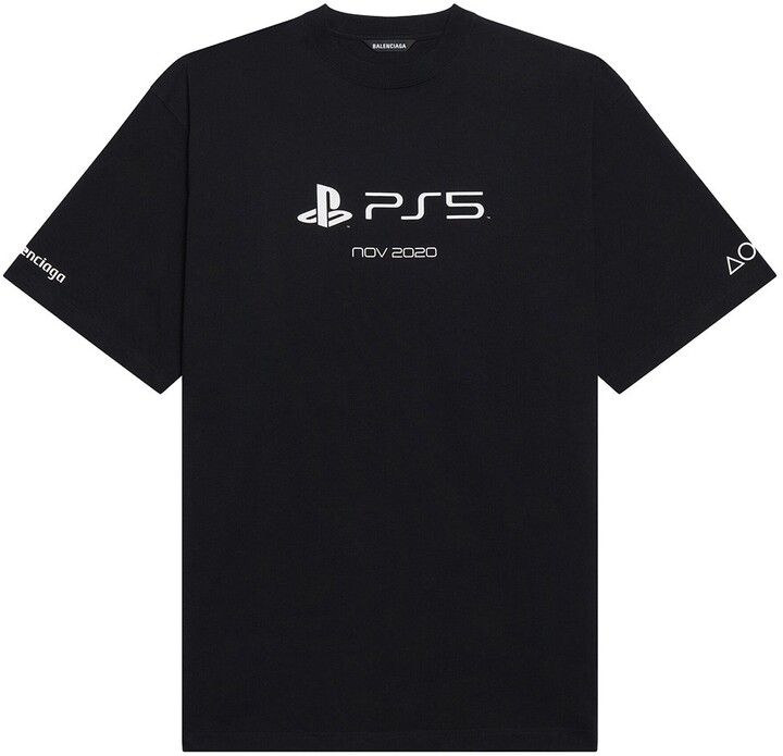Balenciaga X PlayStation PS5 T-shirt Black and White - ShopStyle