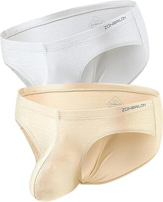 BIATWOWR Man Underpants Male Underwear Briefs with Fly Ice Silk Sexy ...