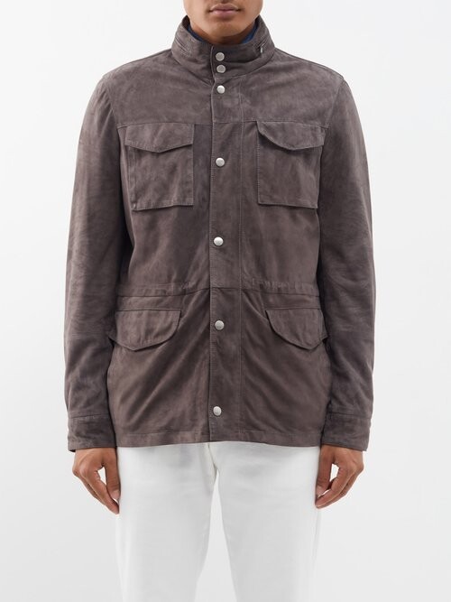 Thom Sweeney Suede Field Jacket - ShopStyle
