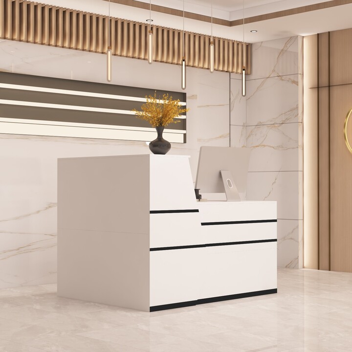 FAMAPY Reception Desk Reception Table Computer Desk Sece Secretary ...