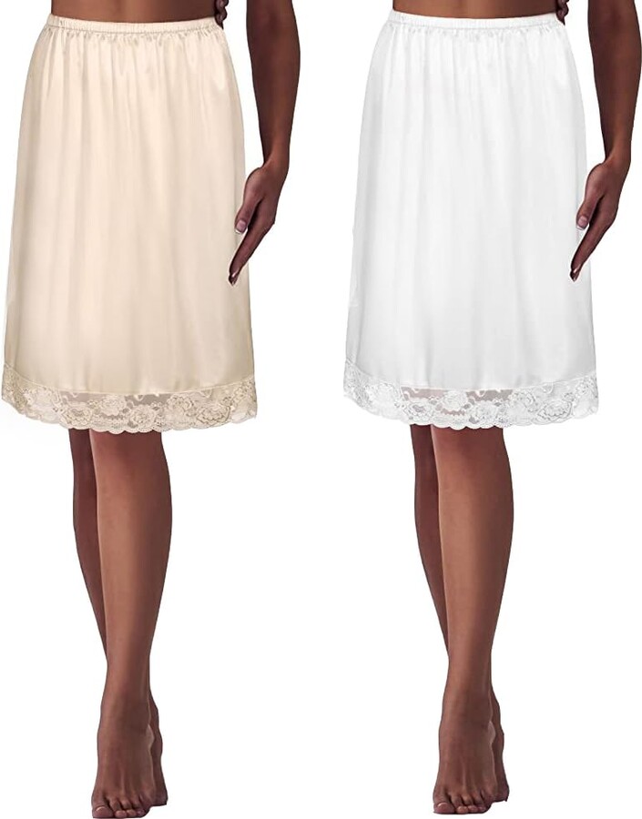 Comche 2 Pack Lace Half Slip Underskirt Half Slips for Under Dresses ...