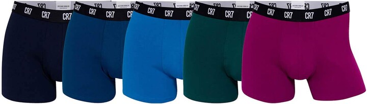 Cristiano Ronaldo CR7 Mens 2022 5-Pack Cotton Trunk Boxer Briefs - Blue ...