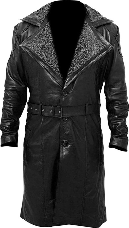 Moizzy Men's German WW2 Black Belted Shearling Fur Collar Original ...