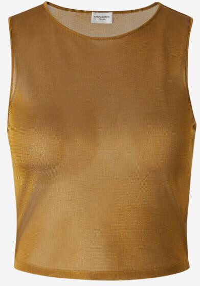 Saint Laurent Semi-Transparent Cropped Top - ShopStyle