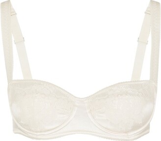 Dolce & Gabbana Semi-padded satin balconette bra with lace - ShopStyle