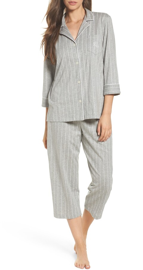 Lauren Ralph Lauren Knit Crop Cotton Pajamas - ShopStyle