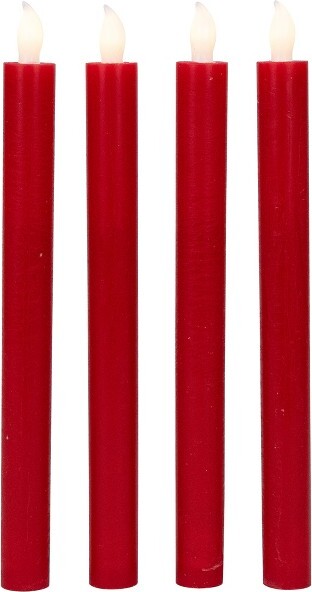 Northlight Set of 4 Red LED Flickering Christmas Flameless Taper ...