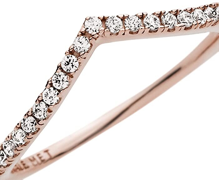 Pandora Sparkling Wishbone Ring - ShopStyle
