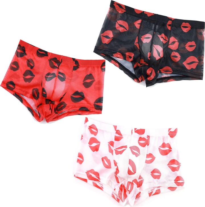 Faringoto Transparent Underwear Men Boxer Briefs Mesh Panties See ...