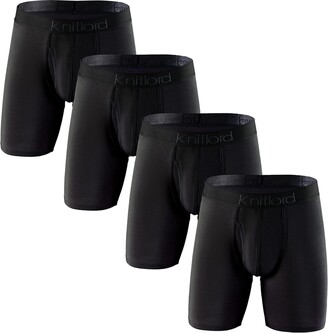 KNITLORD Mens Underwear Stretchy Soft Bamboo Boxers Long Leg Mens ...