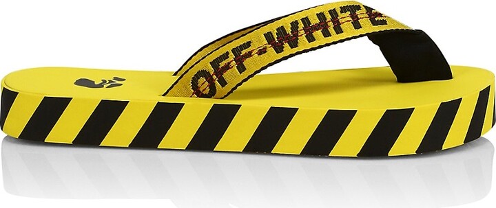 Off-White Logo Platform Stripe Flip Flops - ShopStyle