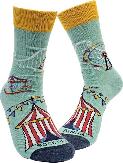 Circus Scene Roller Coaster Socks (Tween Sizes, Small) from the Sock ...