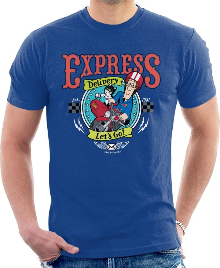 All+Every Postman Pat Express Delivery Lets Go Men's T-Shirt Royal Blue ...