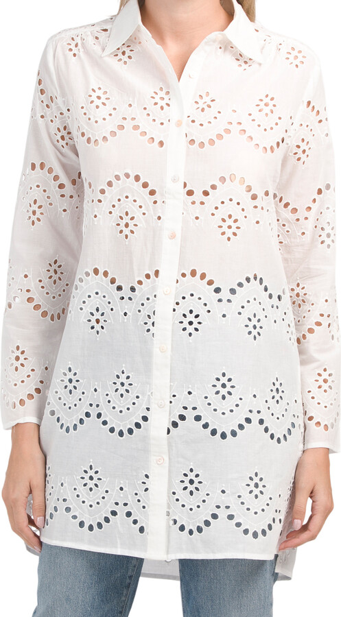 Adiva Eyelet Duster - ShopStyle Sweaters