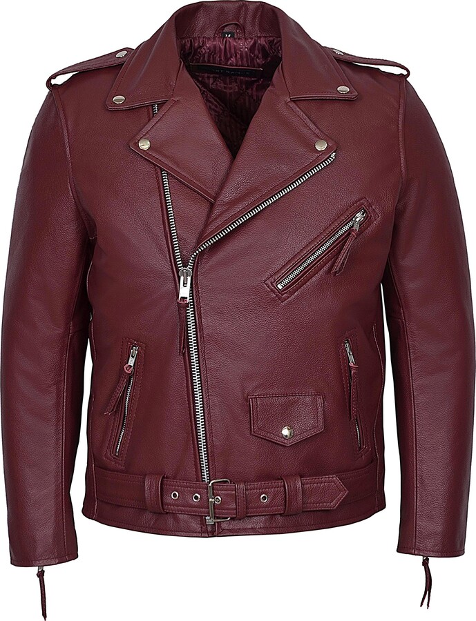 Smart Range Leather Smart Range Brando Cherry Red' Men's Classic ...