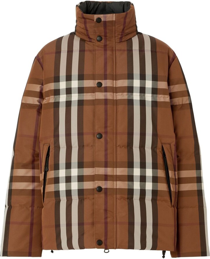 Burberry Vintage Check-pattern down jacket - ShopStyle