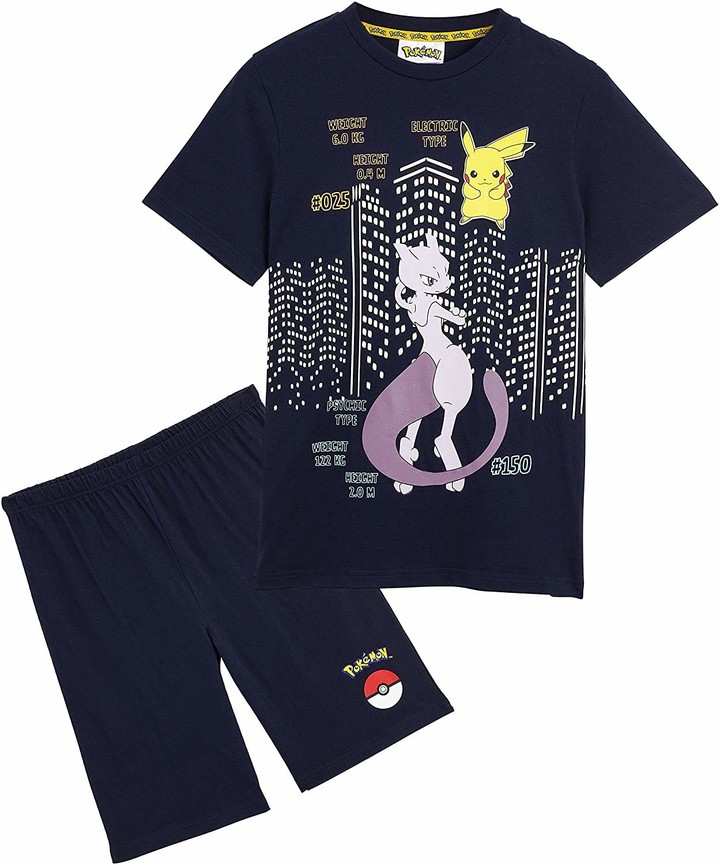 Pokemon Boys Pyjamas Pikachu T-Shirt and Shorts Pyjamas Set Teenagers ...