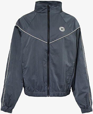 P.E Nation Womens Asphalt Switchback Contrast-Piping Shell Jacket M ...
