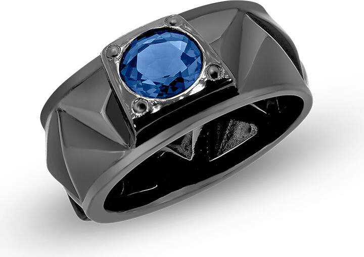 Sally Skoufis Sal Ring With Sapphire In Black Rhodium - ShopStyle Jewelry