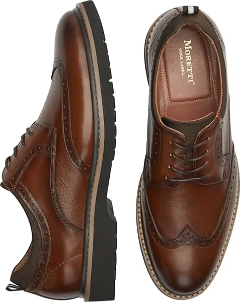 Moretti Men's Bertram Wingtip Dress Shoes, Cognac Cognac - ShopStyle