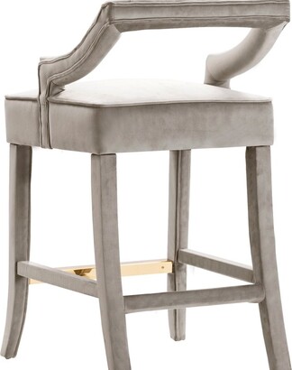 Chic Home Design Chiara Counter Stool Chair Velvet Upholstered Half ...