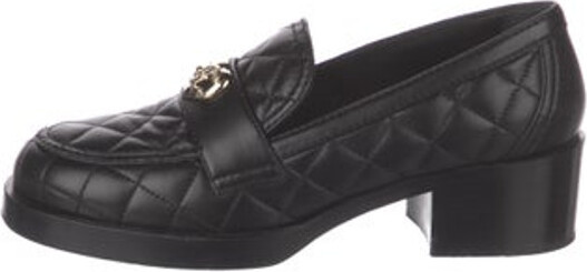 Chanel Interlocking CC Logo Quilted Leather Leather Loafers - ShopStyle
