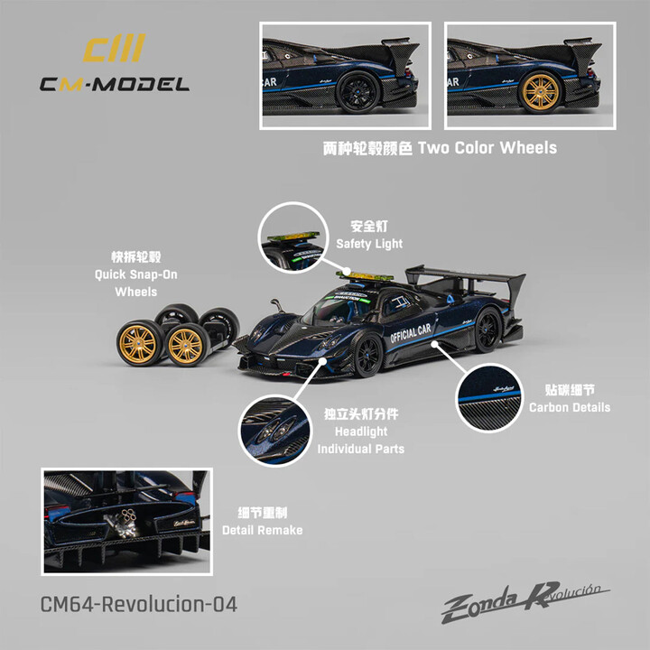 Pagani Zonda Revolucion "Official Car" Dark Blue and Carbon with Extra ...