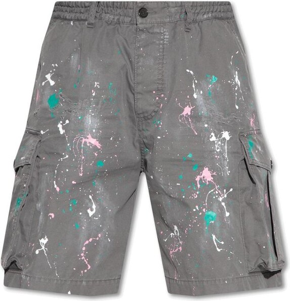 DSQUARED2 Paint Splatter Knee-Length Cargo Shorts - ShopStyle