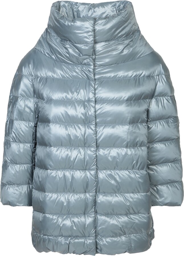 Herno Aminta Grey Cape Down Jacket - ShopStyle