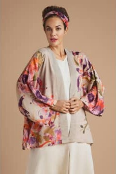 Powder Designs Powder Design Orchid & Iris Kimono Jacket In Coconut ...