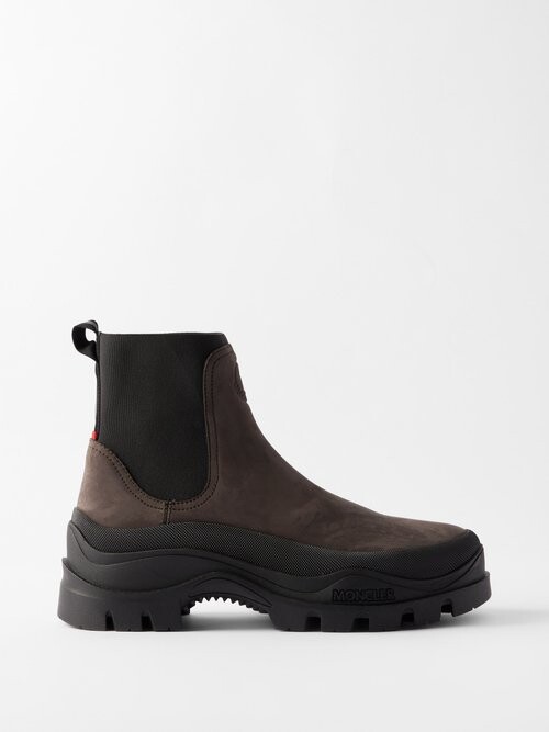 Moncler Larue Suede Chelsea Boots - ShopStyle