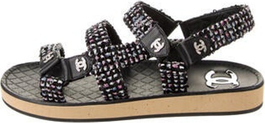 Chanel 2023 Interlocking CC Logo Slingback Sandals - ShopStyle