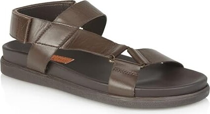 Silver Street London Men's Santa Fe Leather Velcro Sandal with self ...