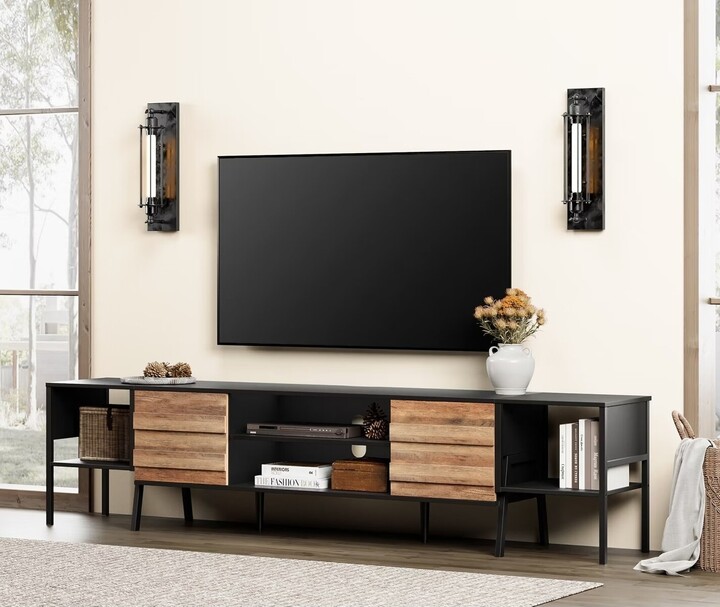 WAMPAT Mid Century TV Stand for 55-105 Inch TV, Modern Media Console ...