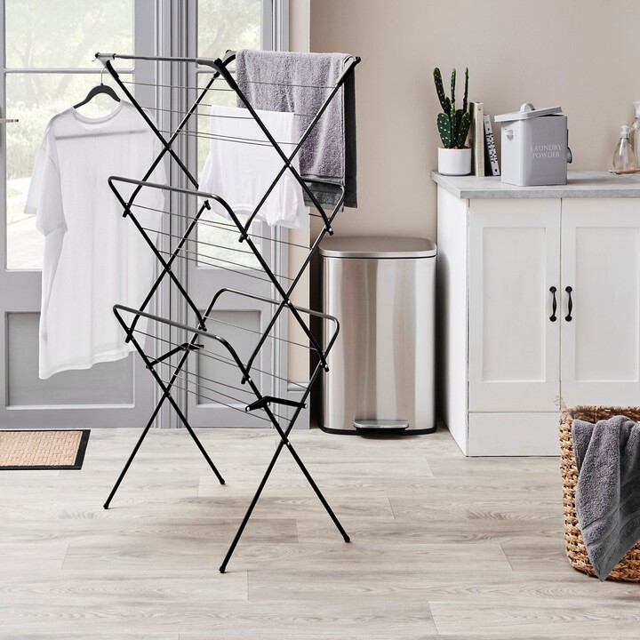 Dunelm Black 3 Tier Wide Airer Black - ShopStyle Kids Storage & Shelving