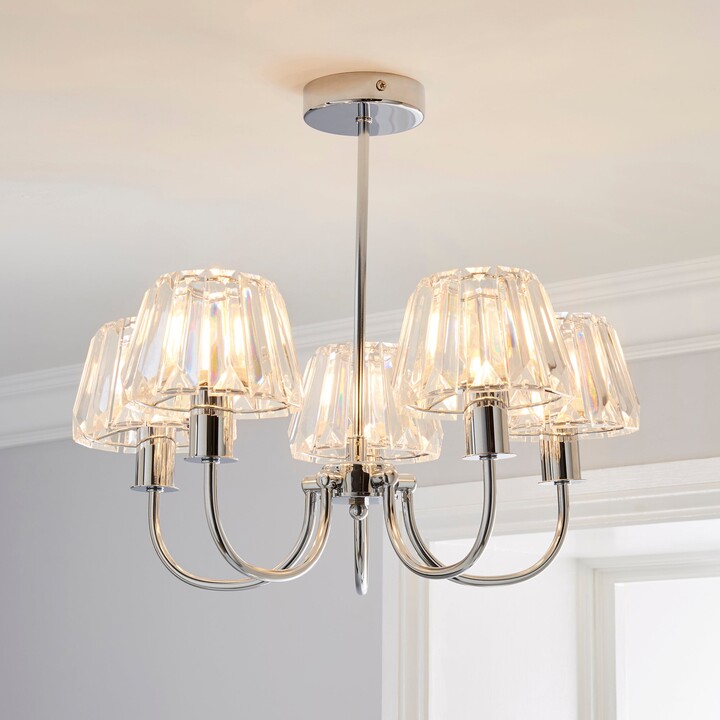 Dunelm Paloma 5 Light Glass Ceiling Fitting Silver - ShopStyle